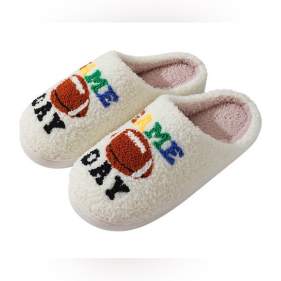 Shoes | Game Day Football Plush Slippers | Poshmark